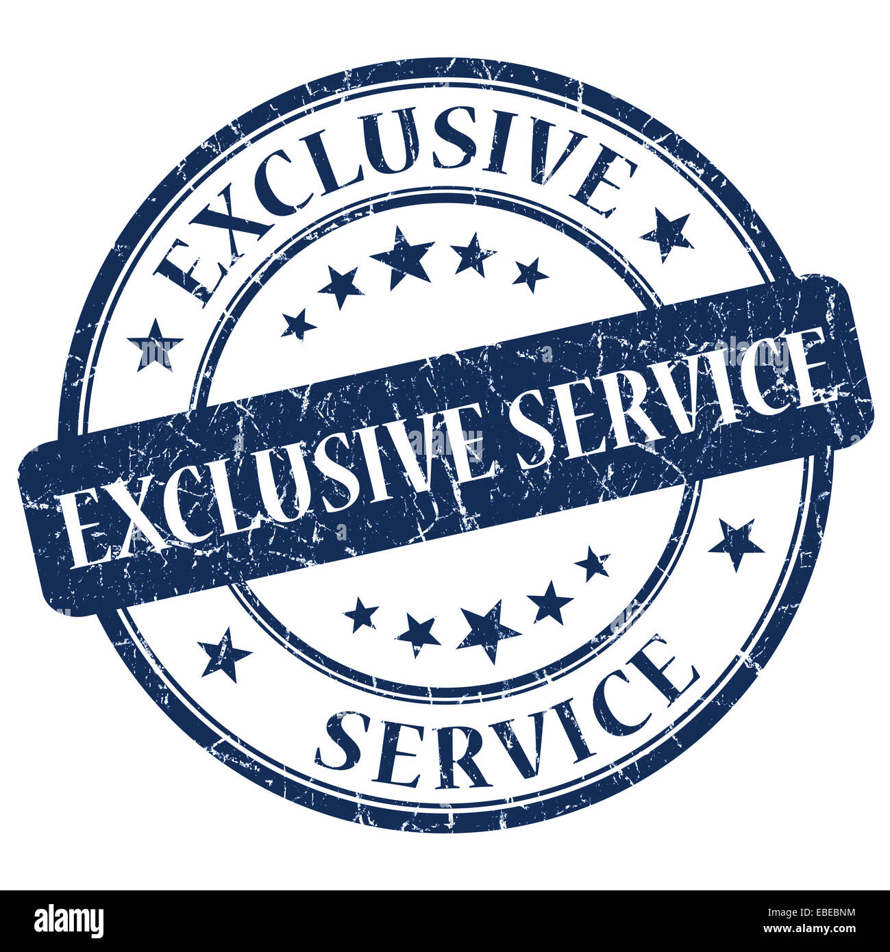 Exclusive Service Blue Stamp Stock Photo - Alamy