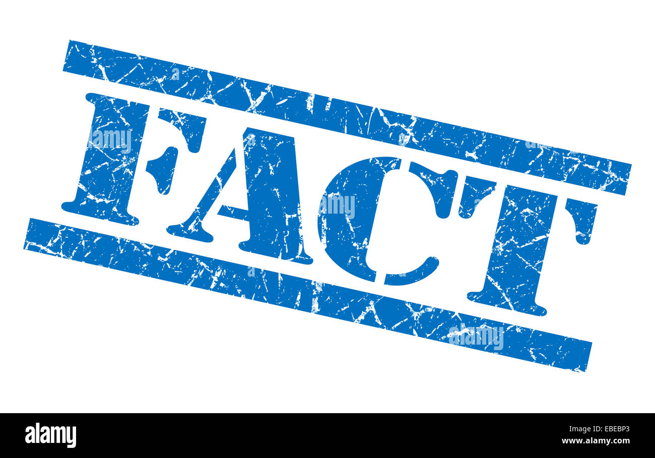 fact blue grungy stamp isolated on white background Stock Photo - Alamy