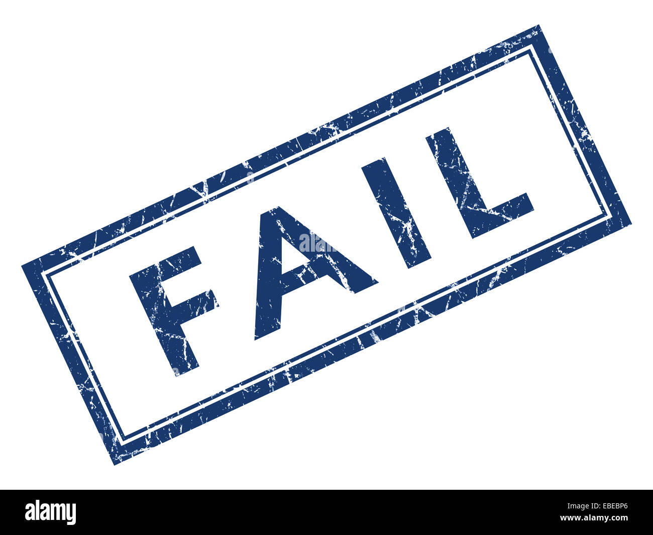 Fail blue square grungy stamp isolated on white background Stock Photo ...