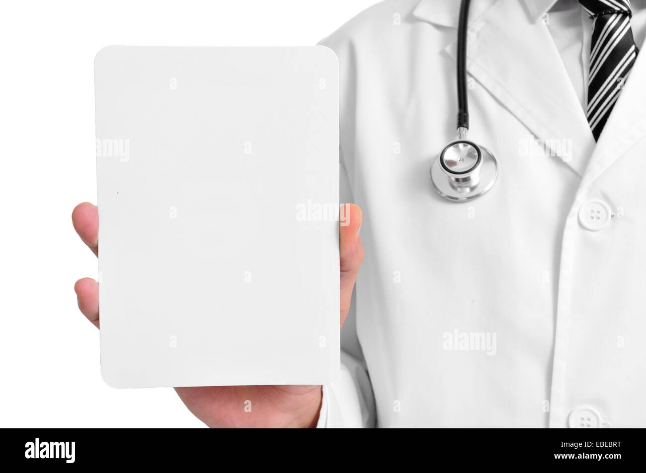 a doctor showing a blank signboard with a copy space Stock Photo - Alamy