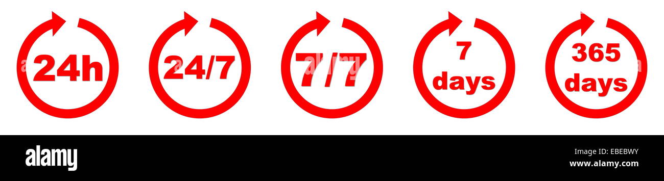 Red numbers set in the middle of arrow like a circle into white ...