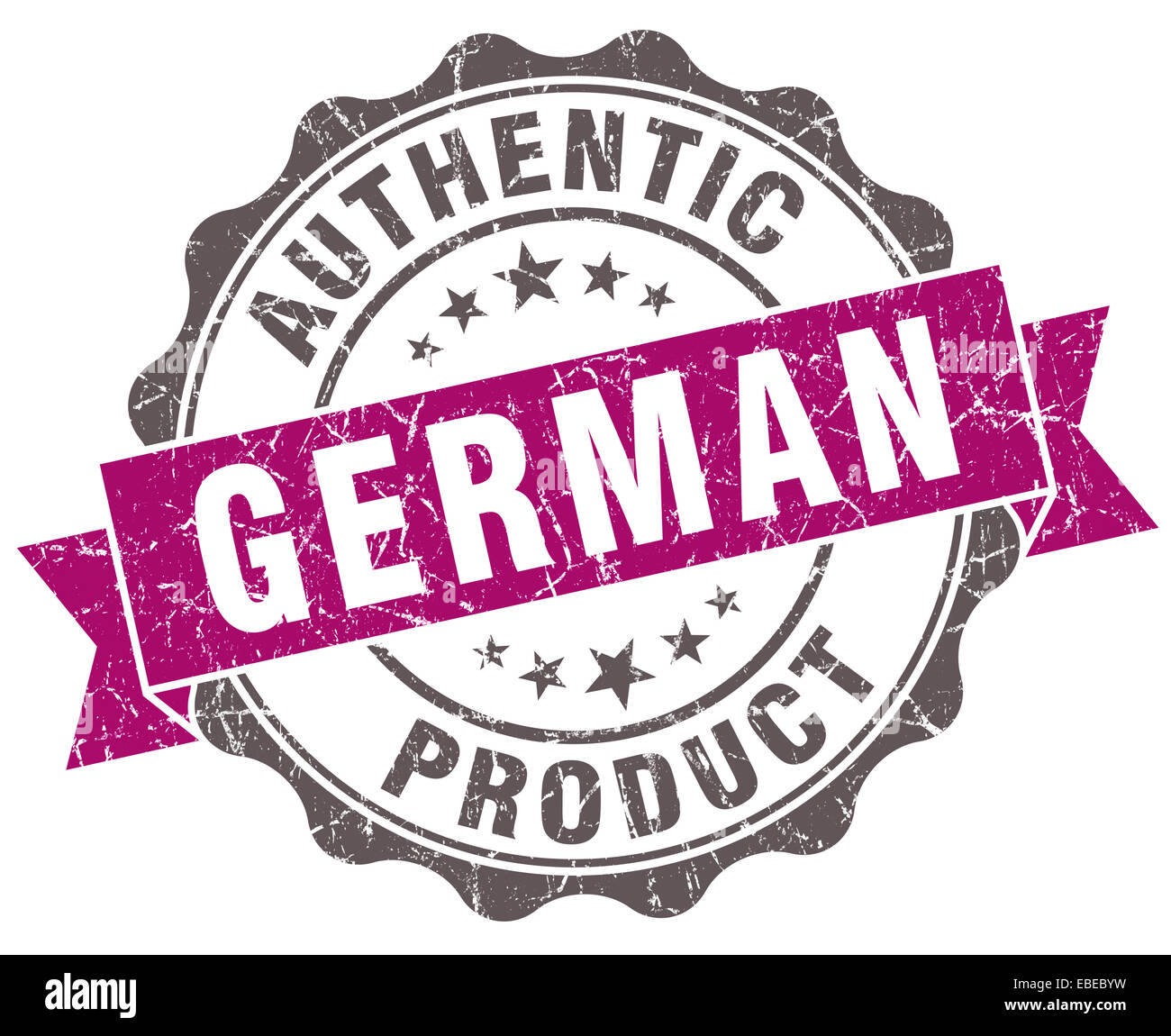 German product violet grunge retro style isolated seal Stock Photo - Alamy