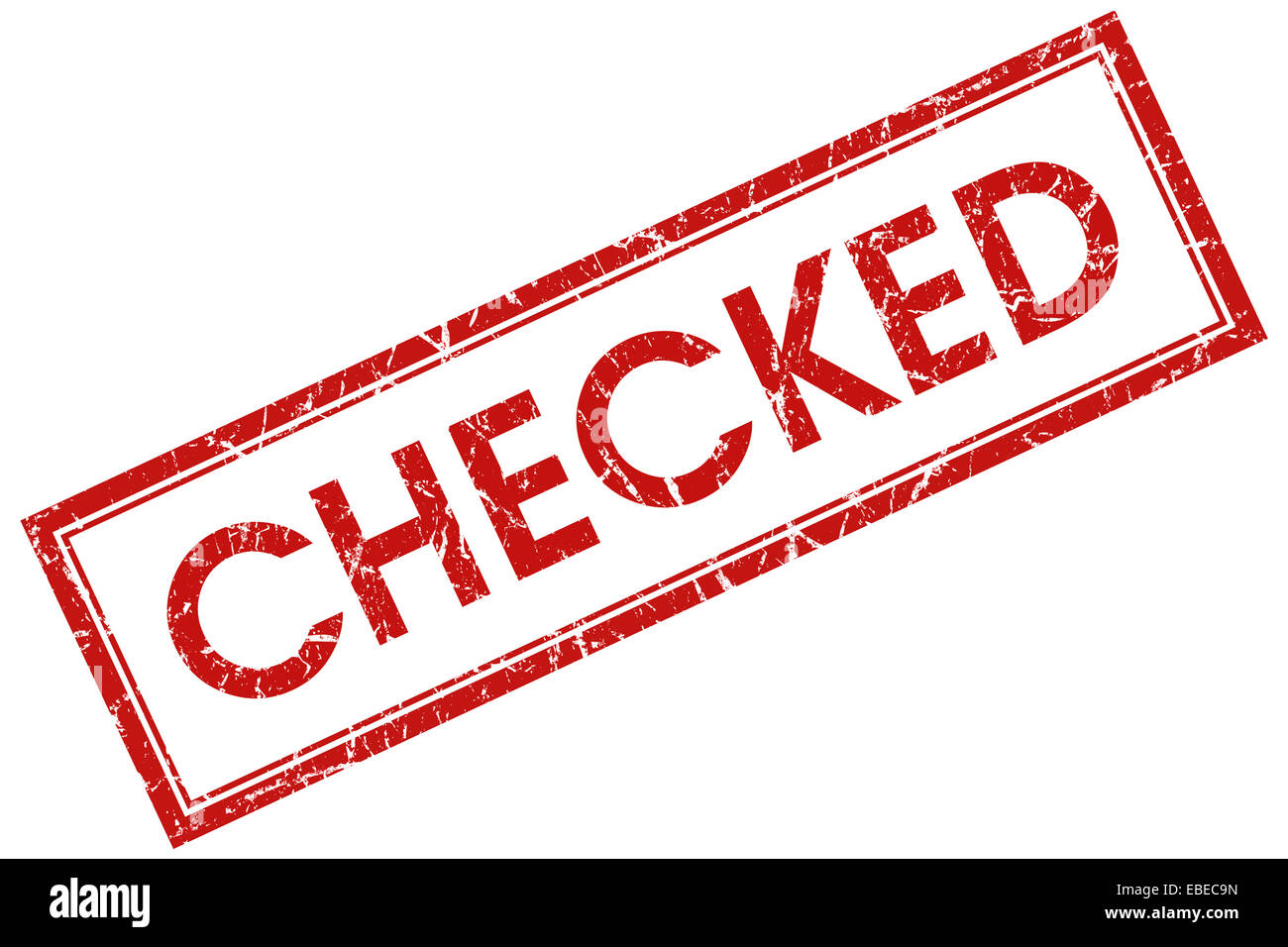 checked red square stamp Stock Photo - Alamy