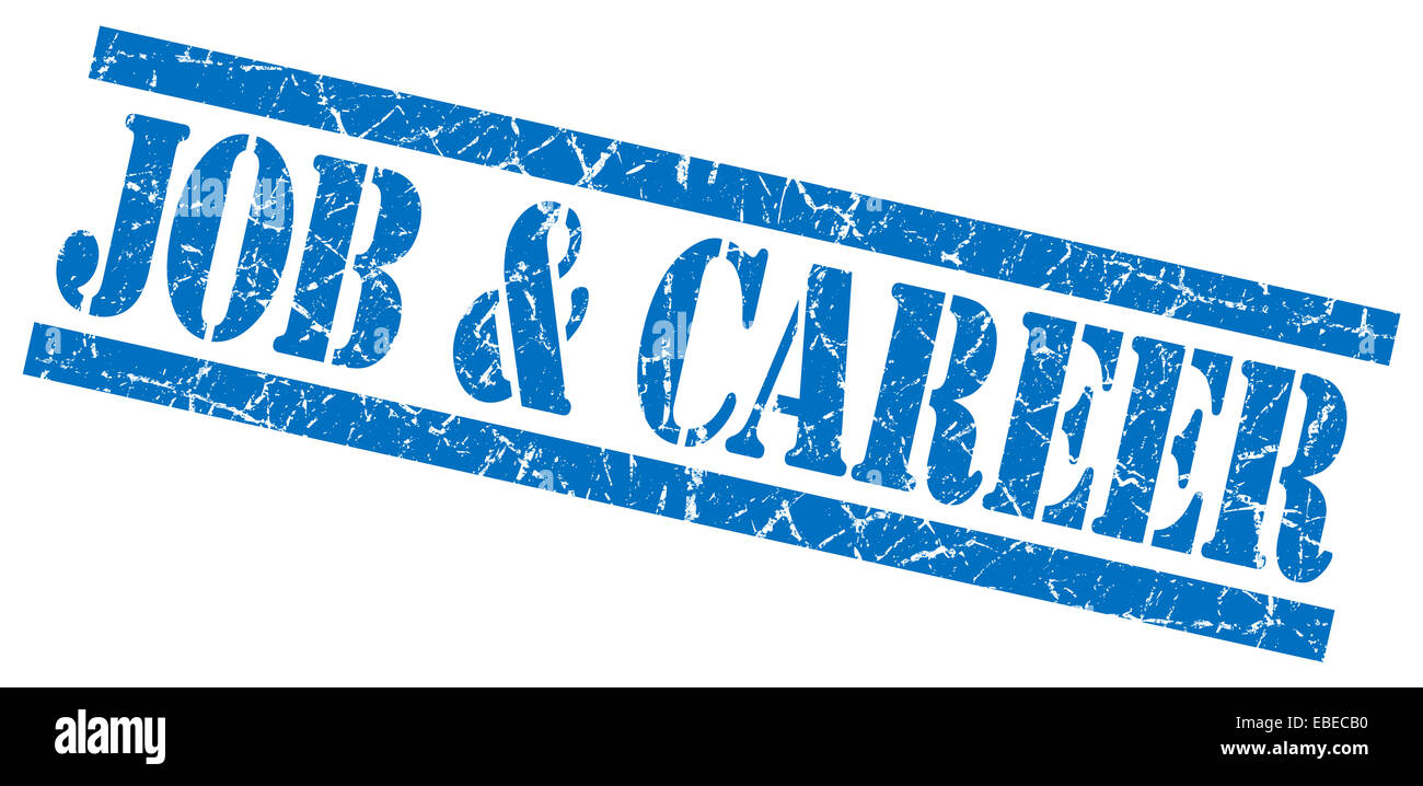 job and career blue grungy stamp on white background Stock Photo - Alamy