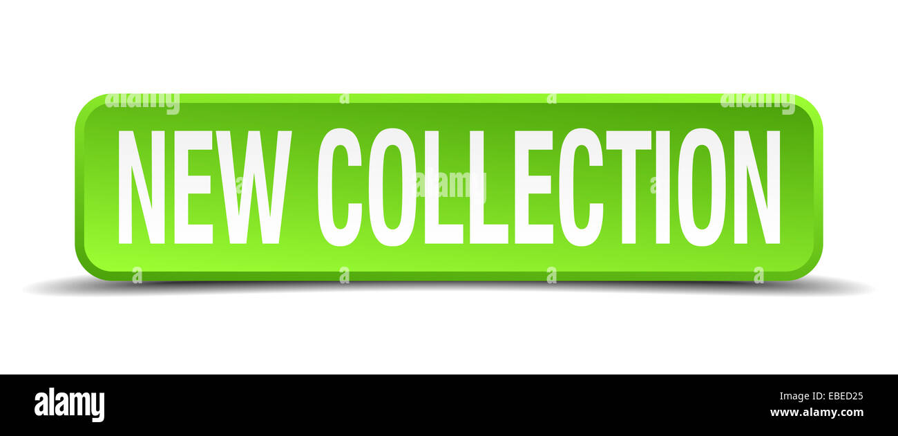 new collection green 3d realistic square isolated button Stock Photo ...