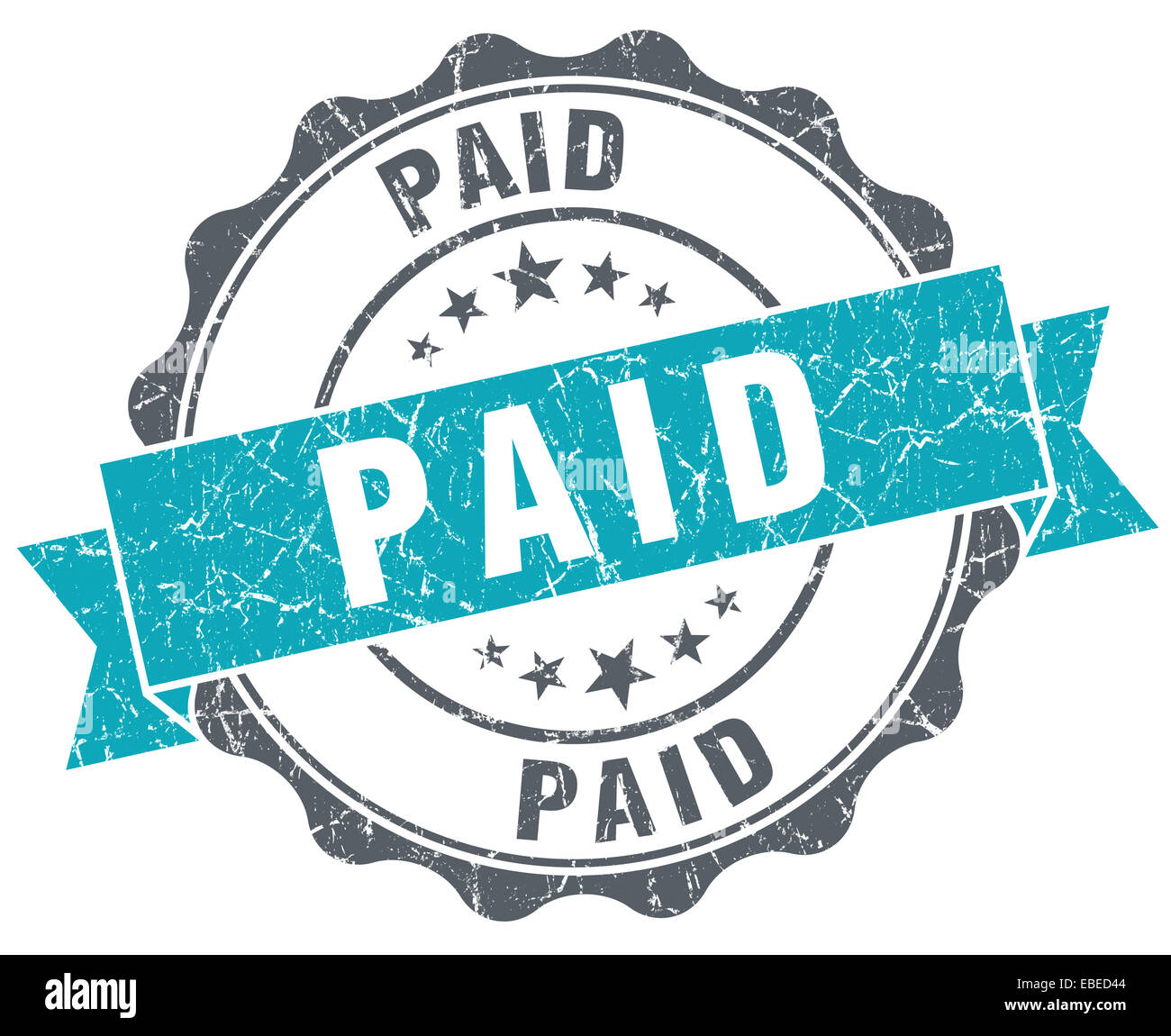 Paid turquoise grunge retro style isolated seal Stock Photo - Alamy