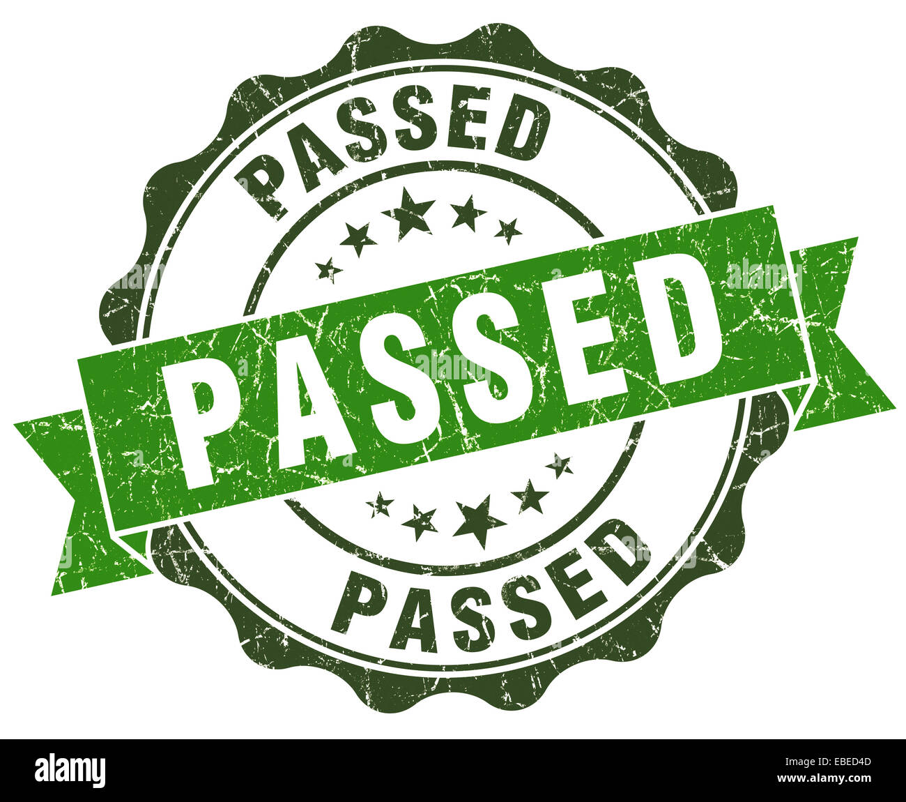 Passed green grunge retro style isolated seal Stock Photo - Alamy