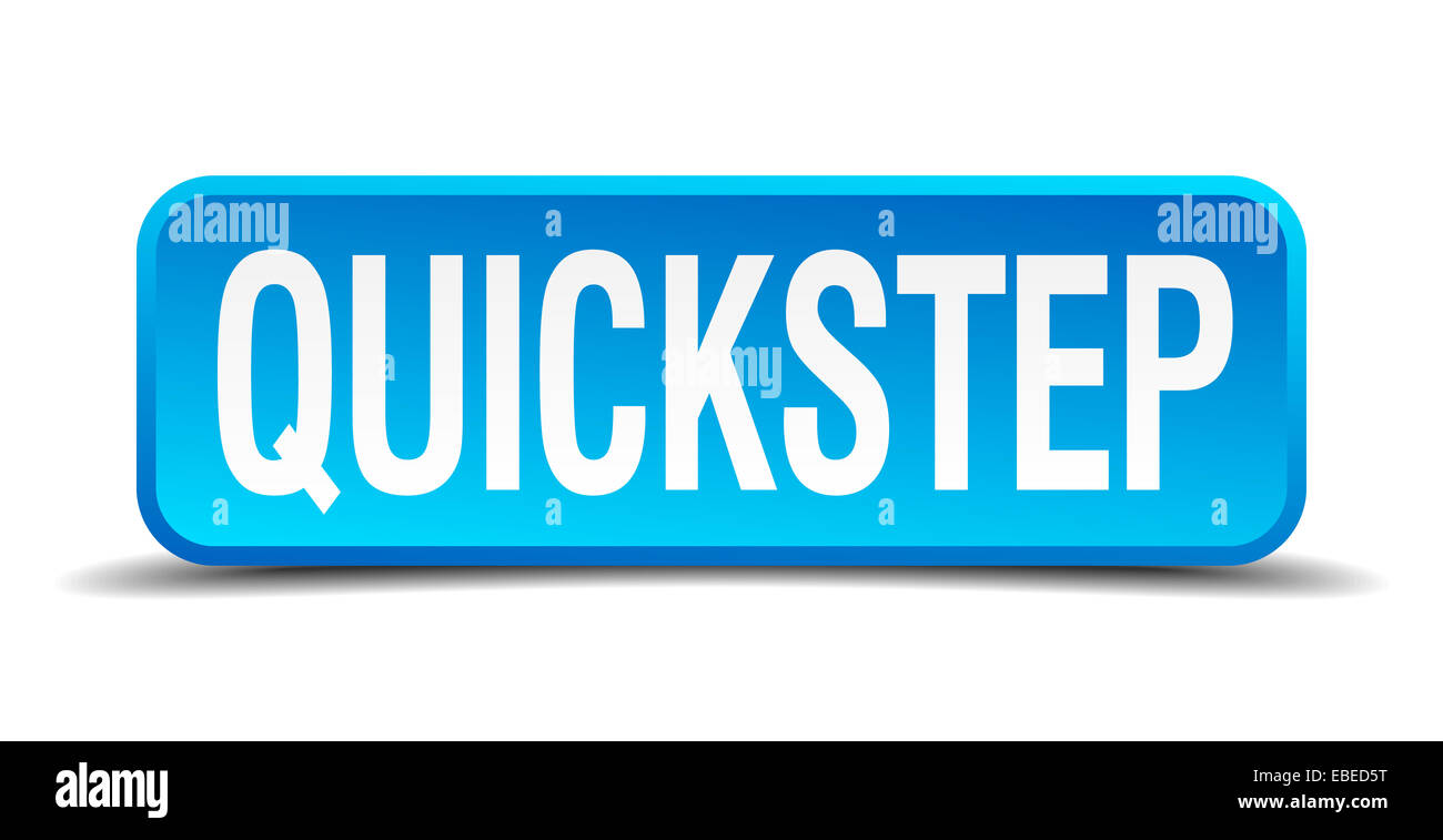 Quickstep blue 3d realistic square isolated button Stock Photo - Alamy
