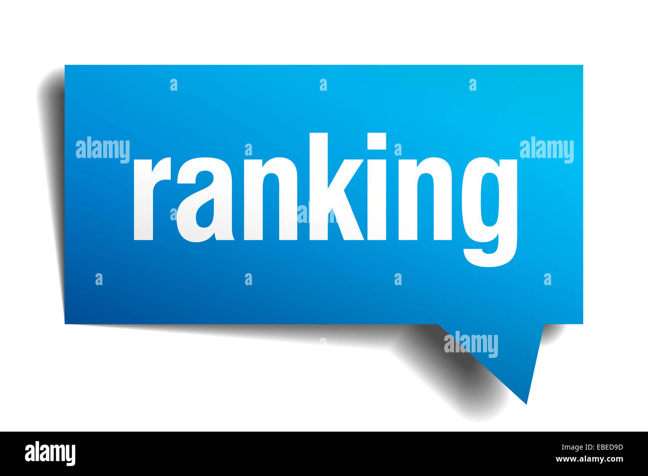 ranking blue 3d realistic paper speech bubble Stock Photo - Alamy