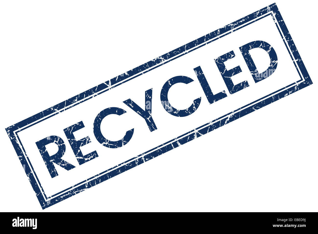 recycled blue square stamp Stock Photo - Alamy