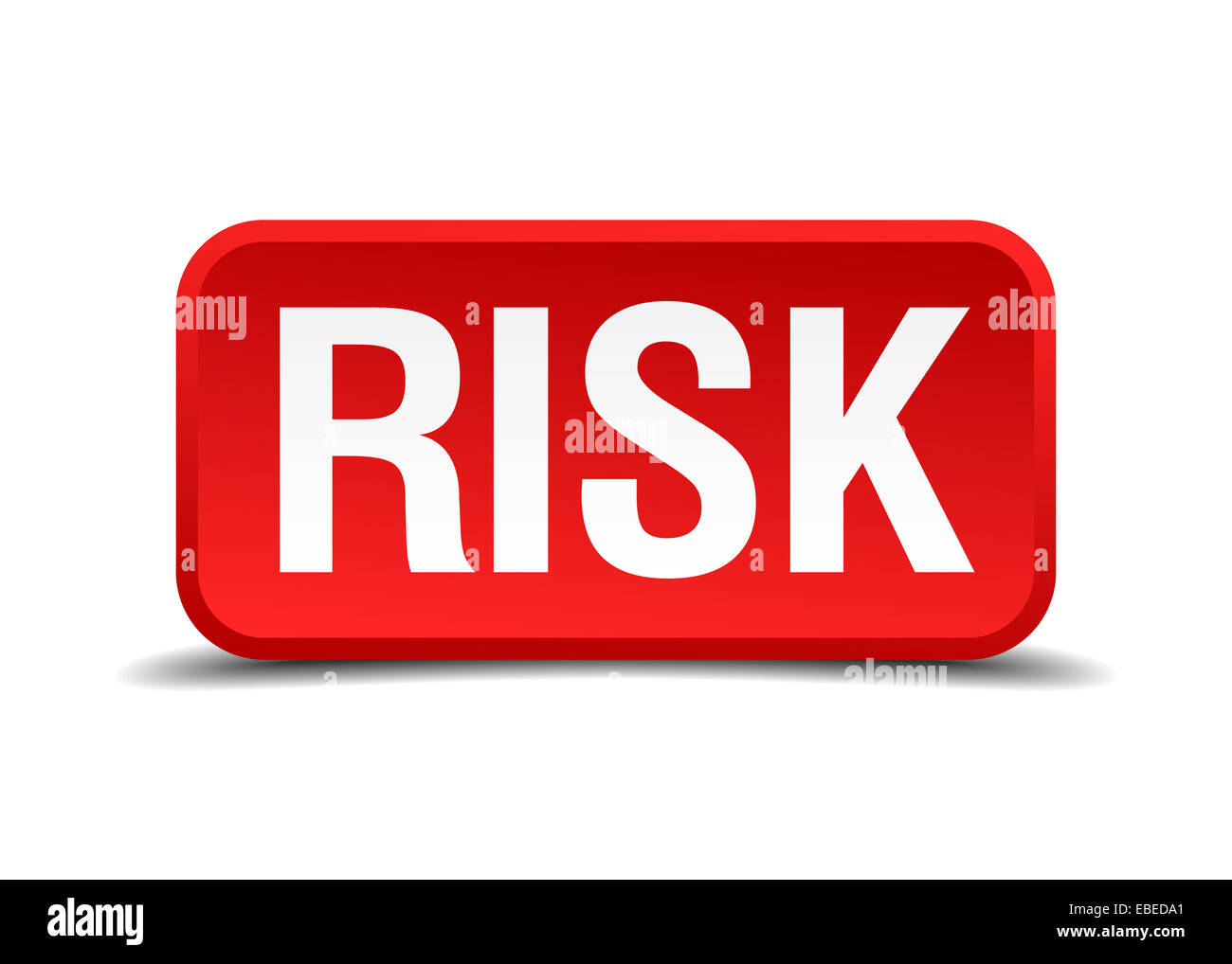 Risk red 3d square button isolated on white Stock Photo - Alamy