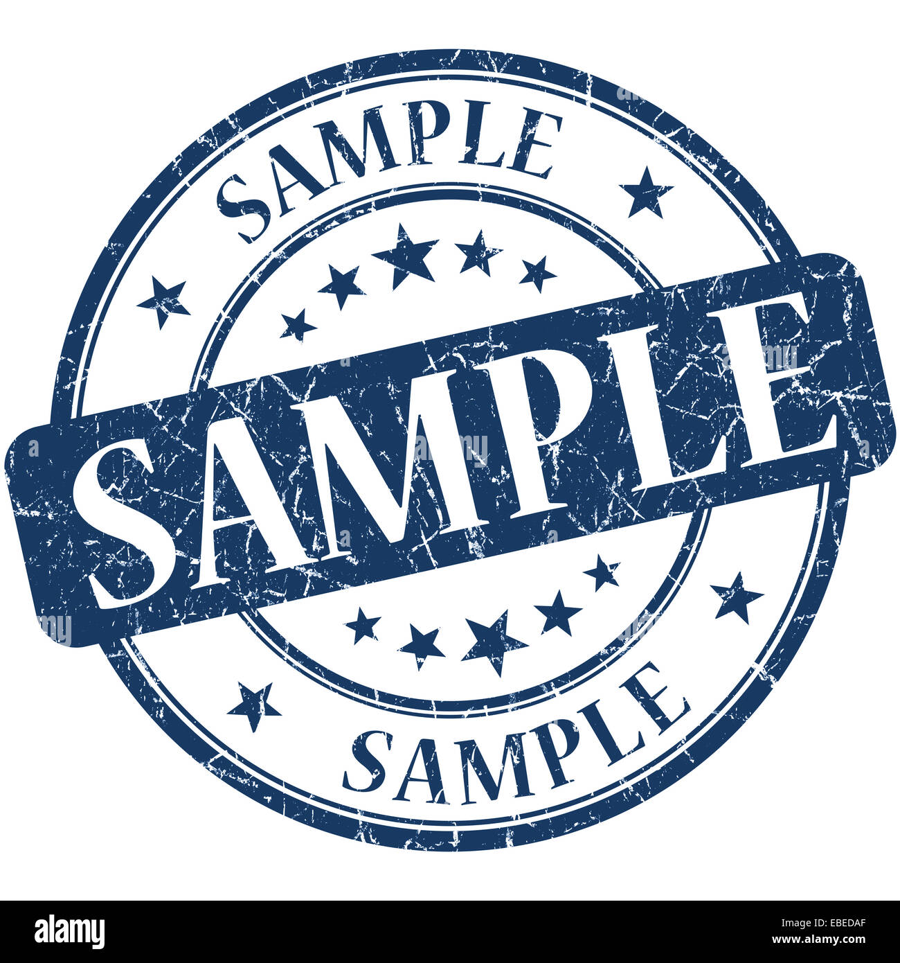 Sample grunge blue round stamp Stock Photo - Alamy
