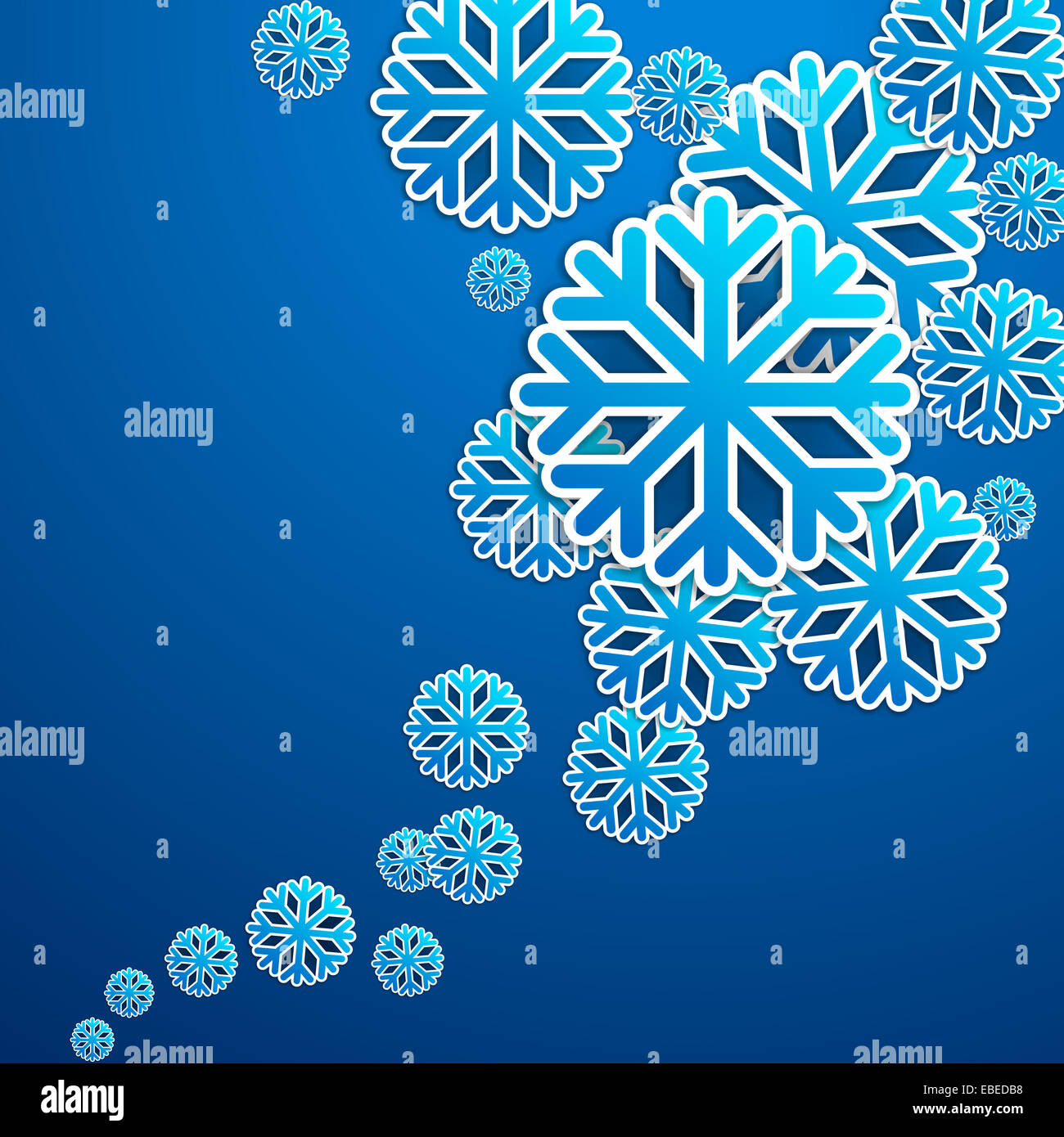 blue snow flakes poster Stock Photo - Alamy