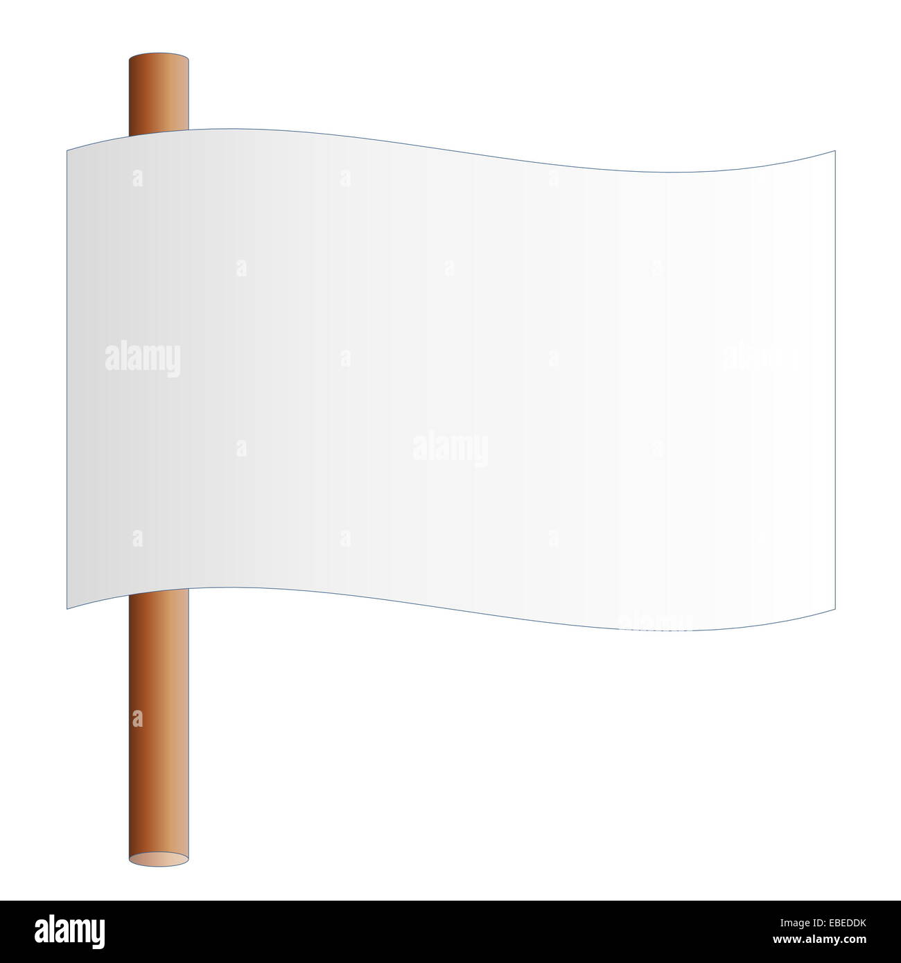 Simple blank flag on a post in white background Stock Photo - Alamy