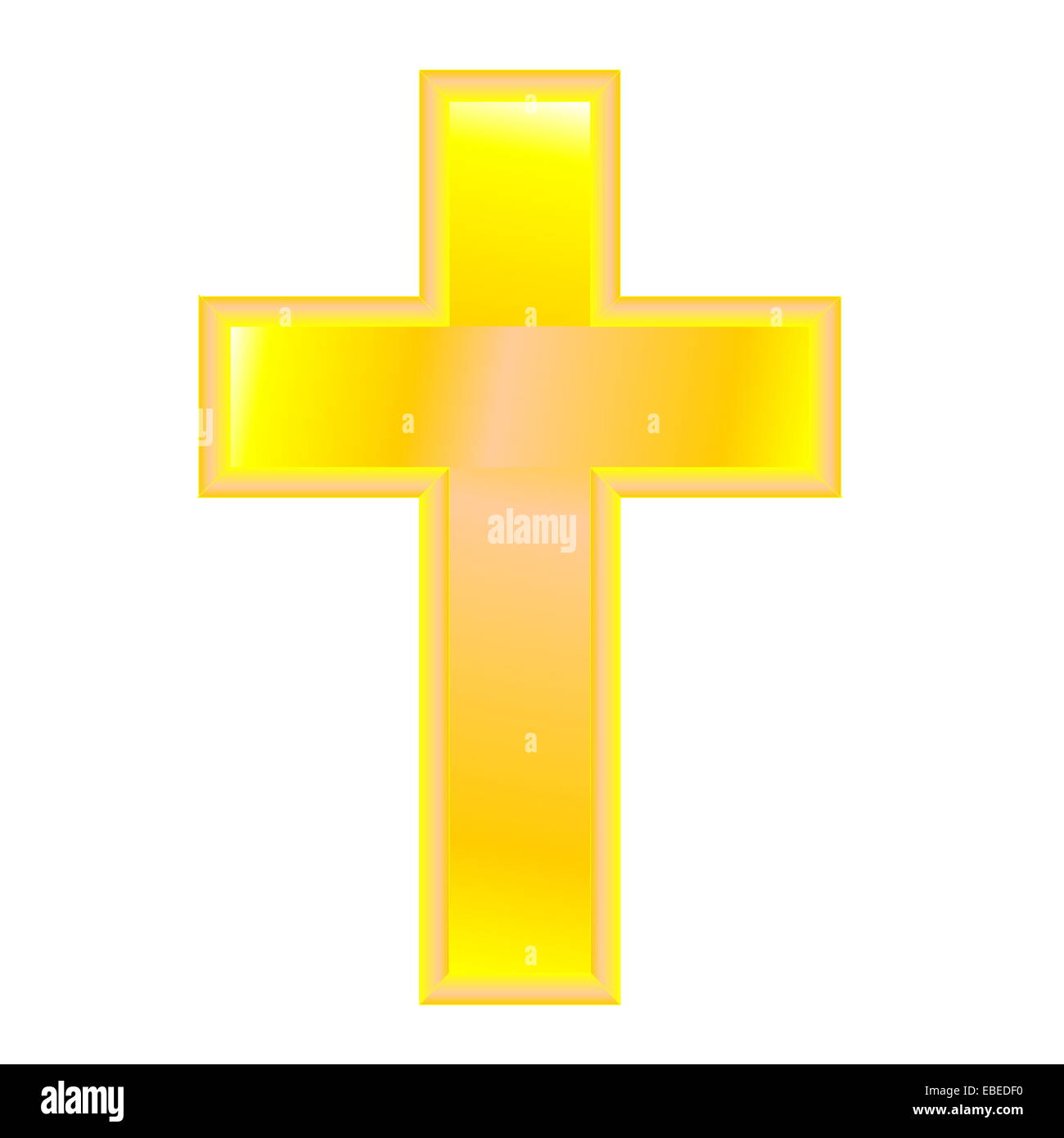 Simple religious golden cross isolated in white background Stock Photo ...