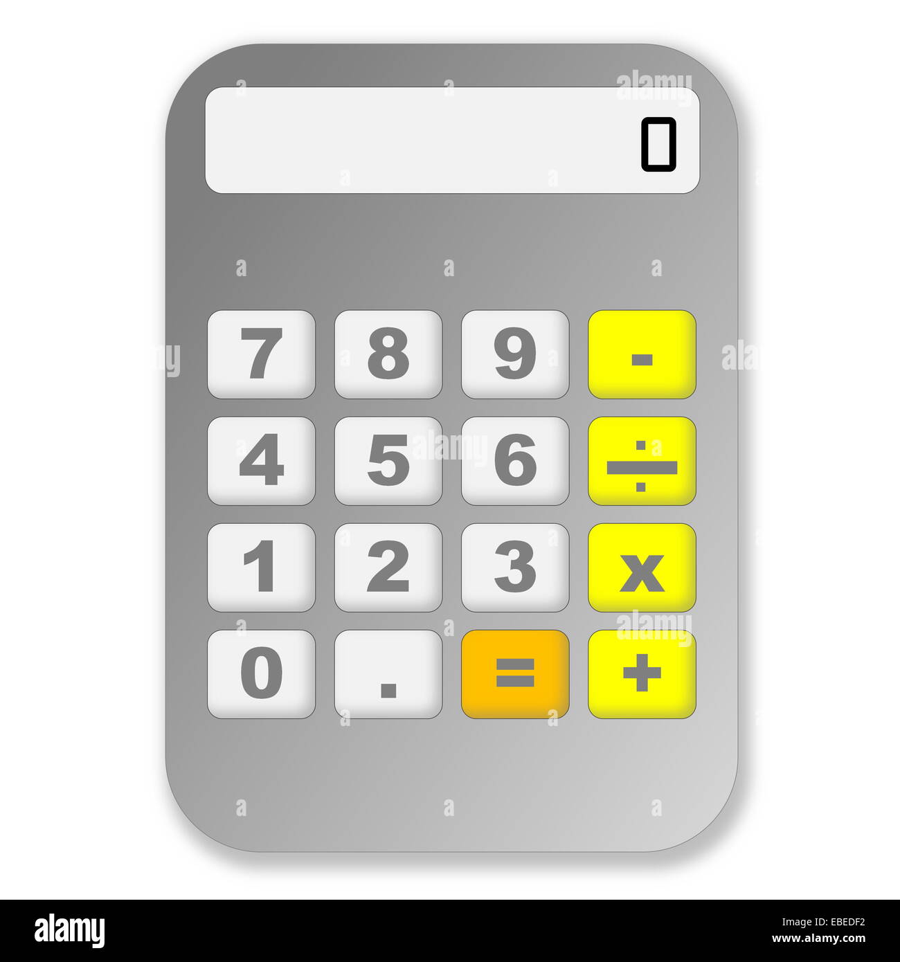 One simple grey calculator in white background Stock Photo - Alamy