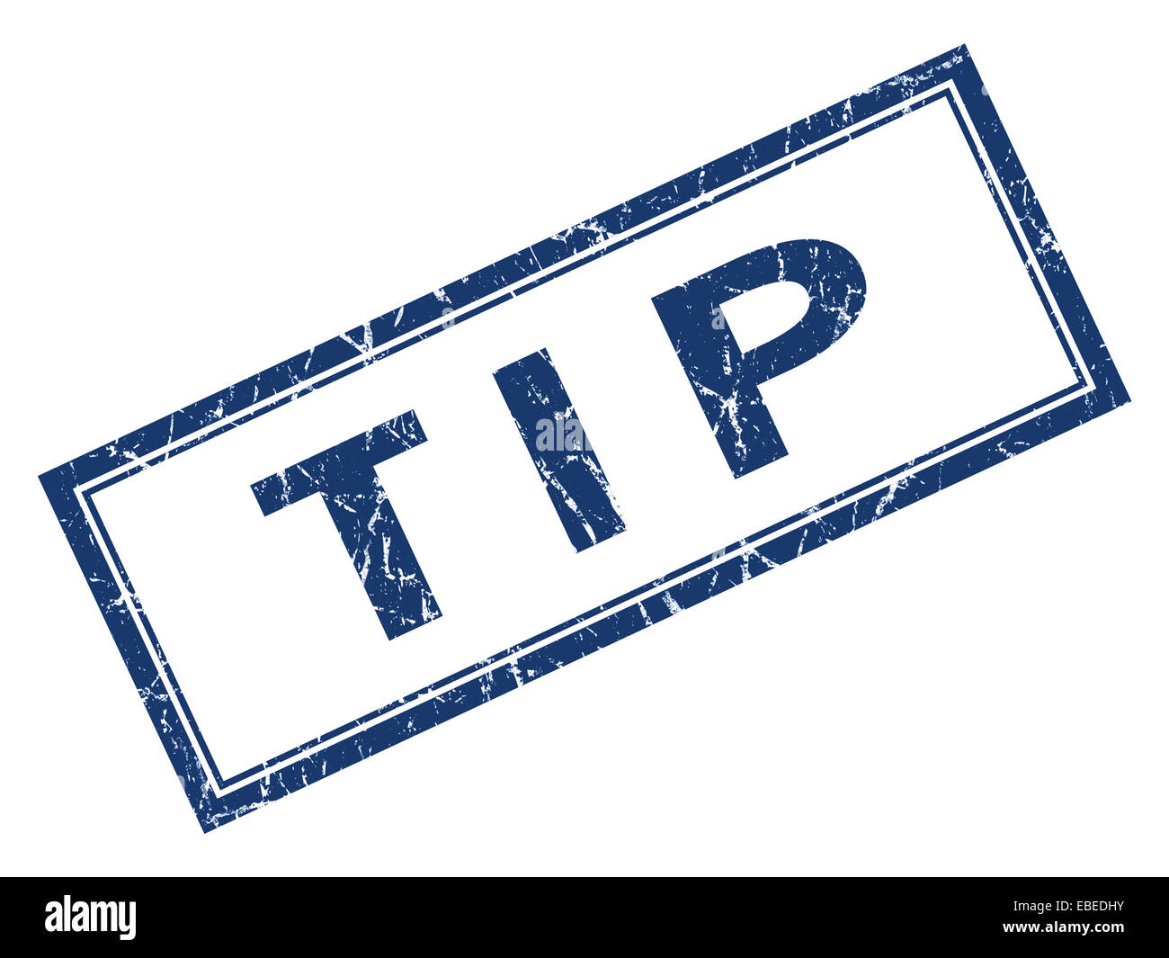 Tip blue square grungy stamp isolated on white background Stock Photo ...