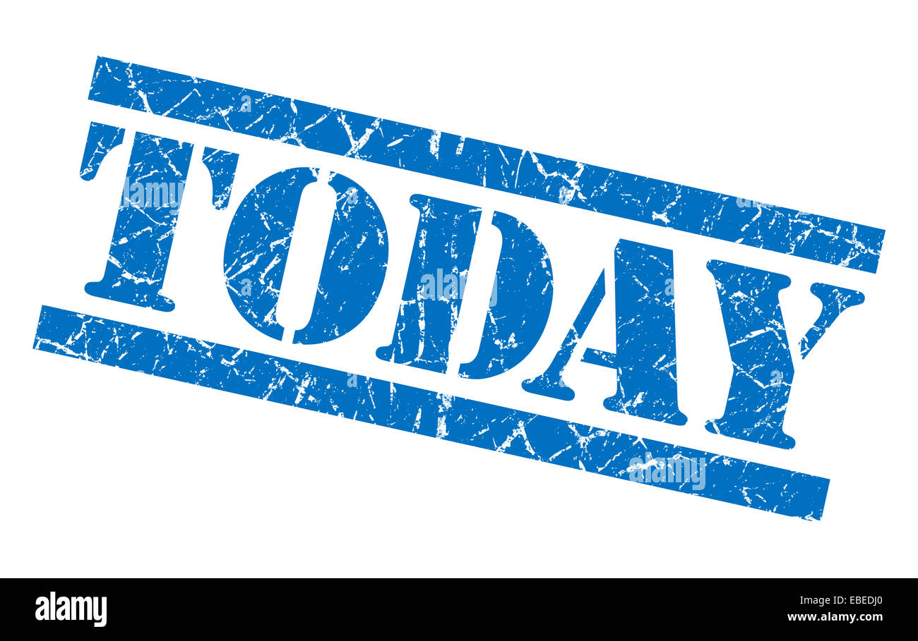 today blue square grunge textured isolated stamp Stock Photo - Alamy