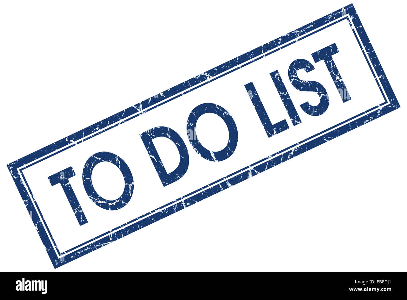 To do list blue square grungy stamp isolated on white background Stock ...