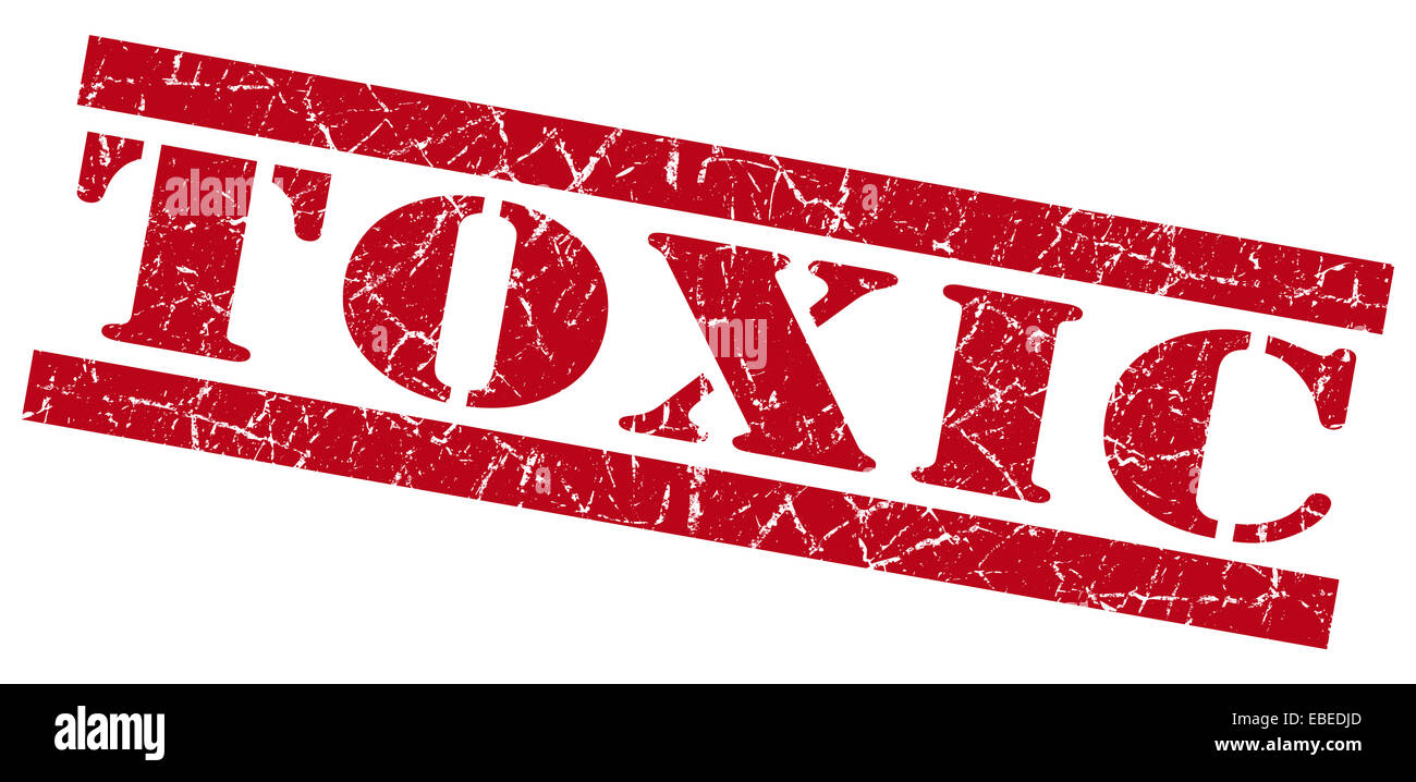 Toxic red grunge stamp Stock Photo - Alamy