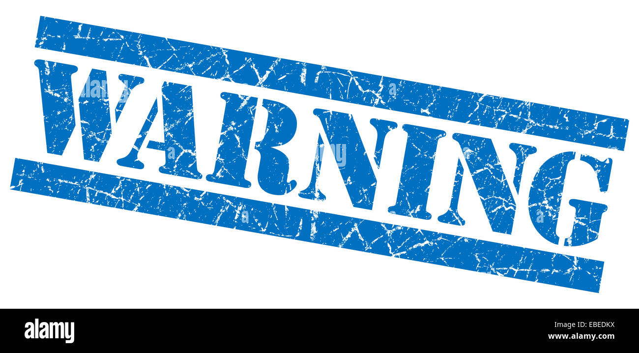 Warning blue grunge stamp Stock Photo - Alamy