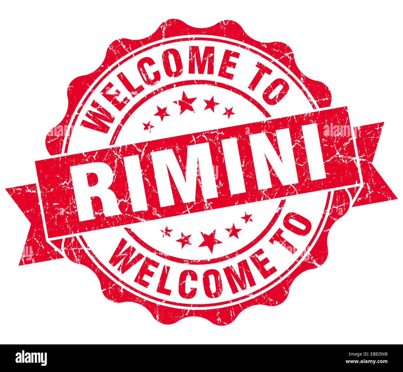 welcome to Rimini red vintage isolated seal Stock Photo - Alamy