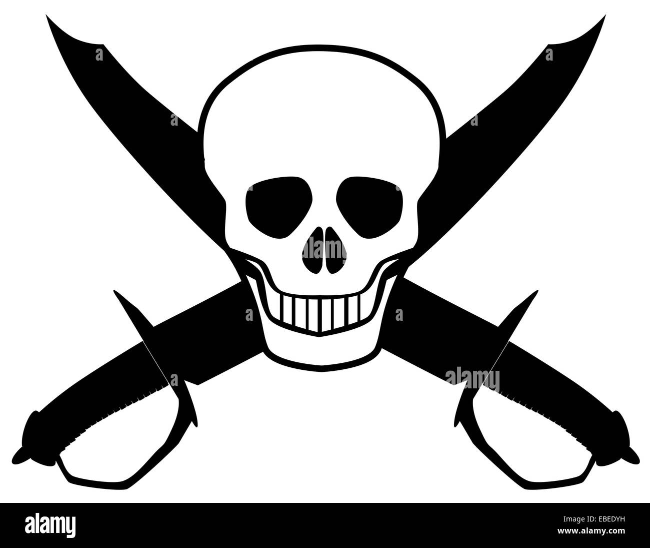 Skull on a cross Black and White Stock Photos & Images - Alamy