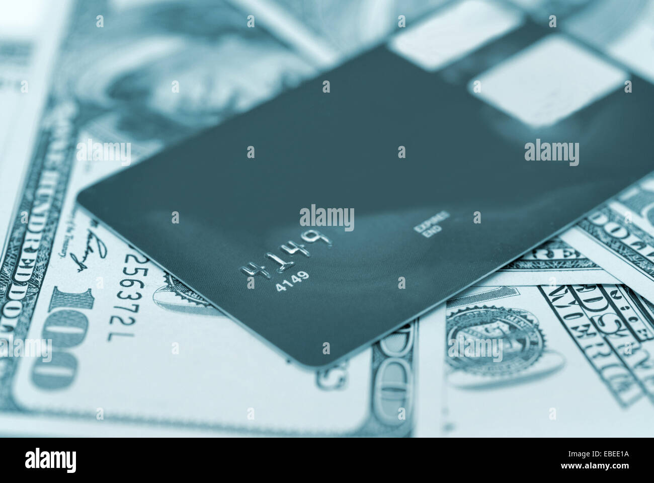 Credit card on the american dollars background Stock Photo - Alamy