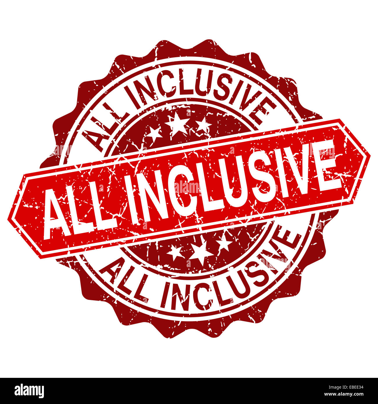 All inclusive red vintage stamp isolated on white background Stock ...