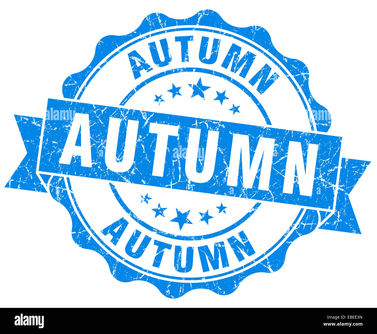autumn blue grunge stamp Stock Photo - Alamy