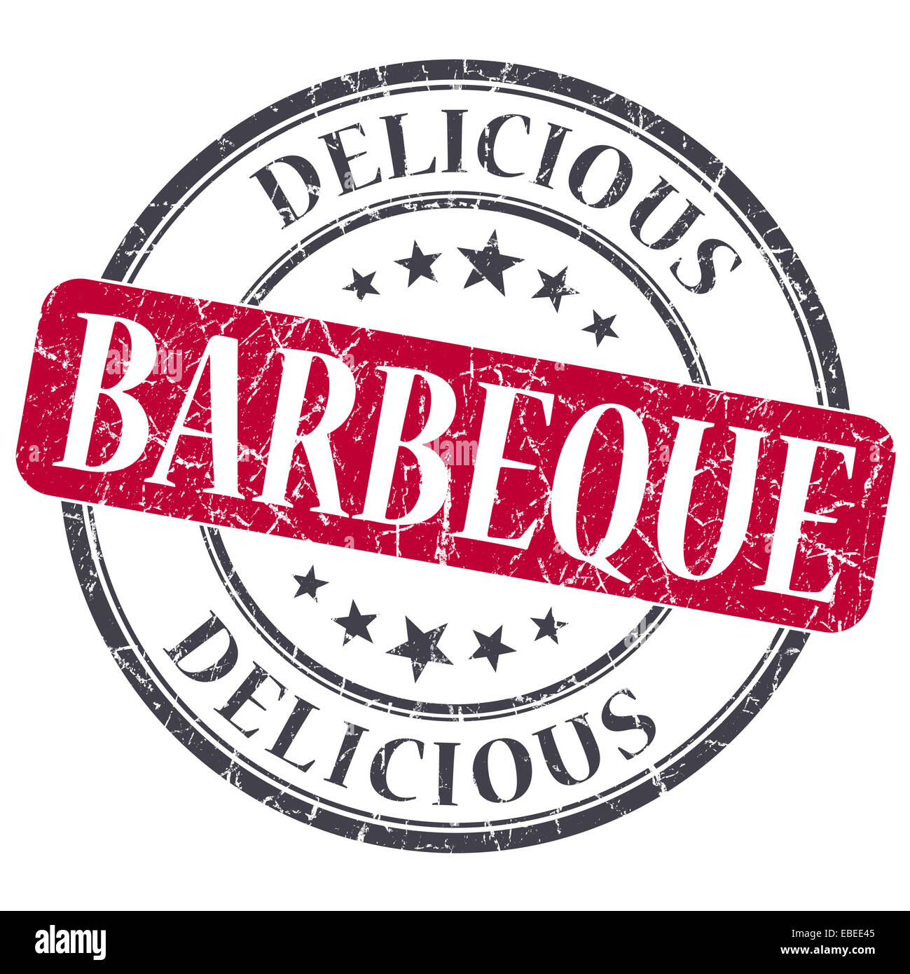 Barbeque red grunge textured vintage isolated stamp Stock Photo - Alamy