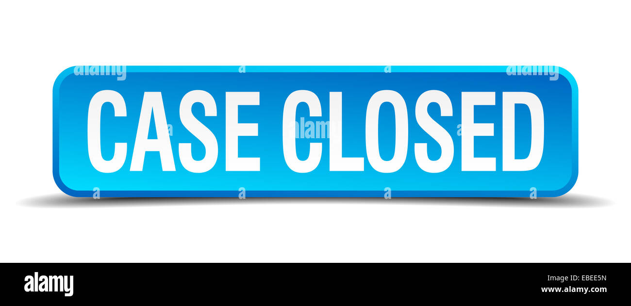case closed blue 3d realistic square isolated button Stock Photo - Alamy