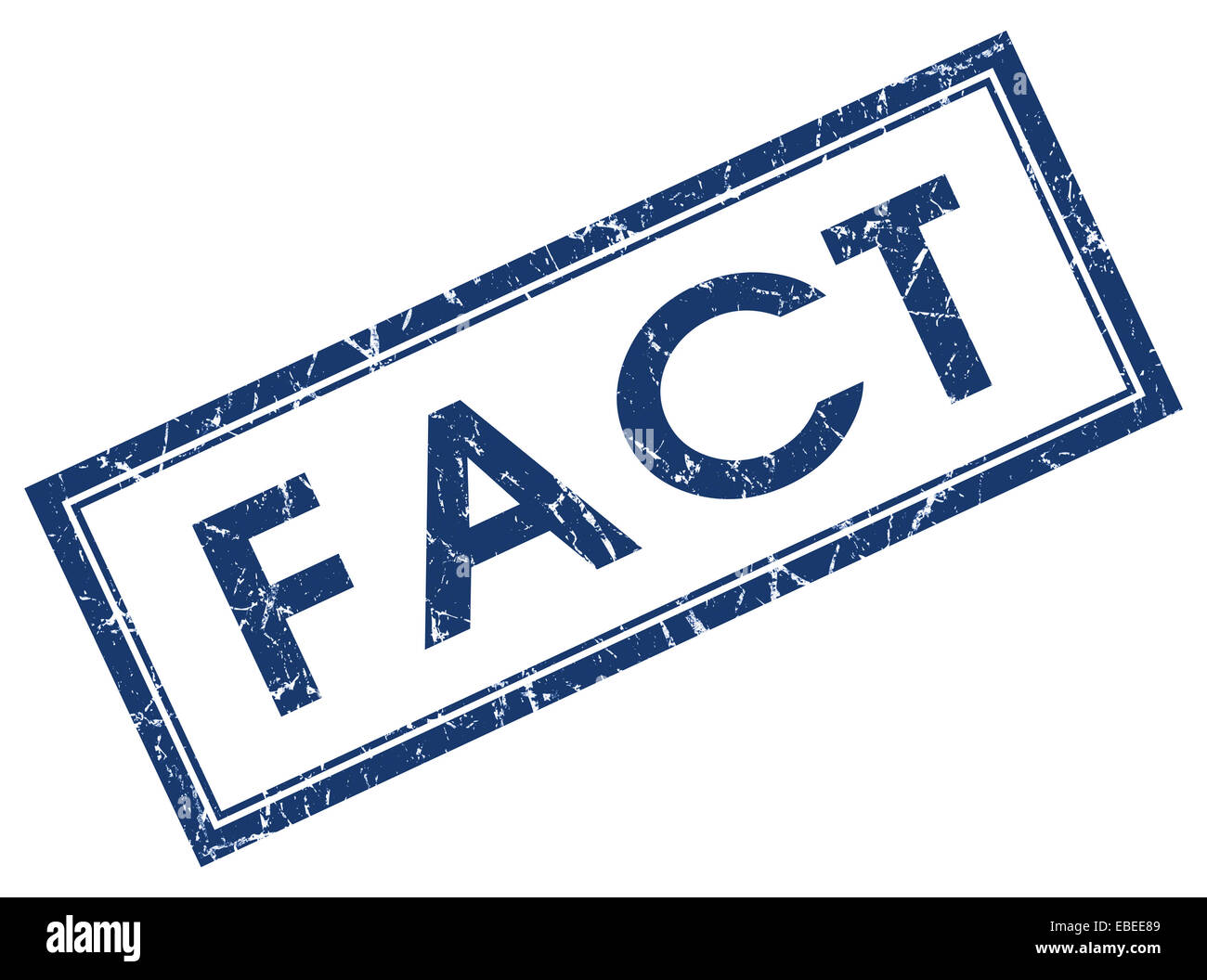 fact blue square stamp isolated on white background Stock Photo - Alamy