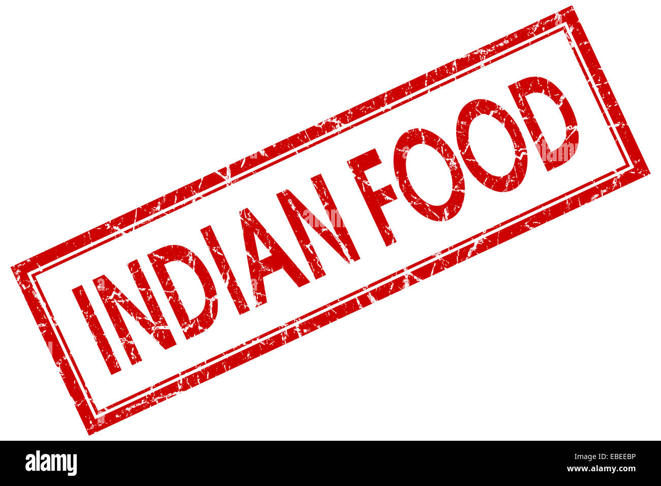 Indian food red square stamp isolated on white background Stock Photo ...