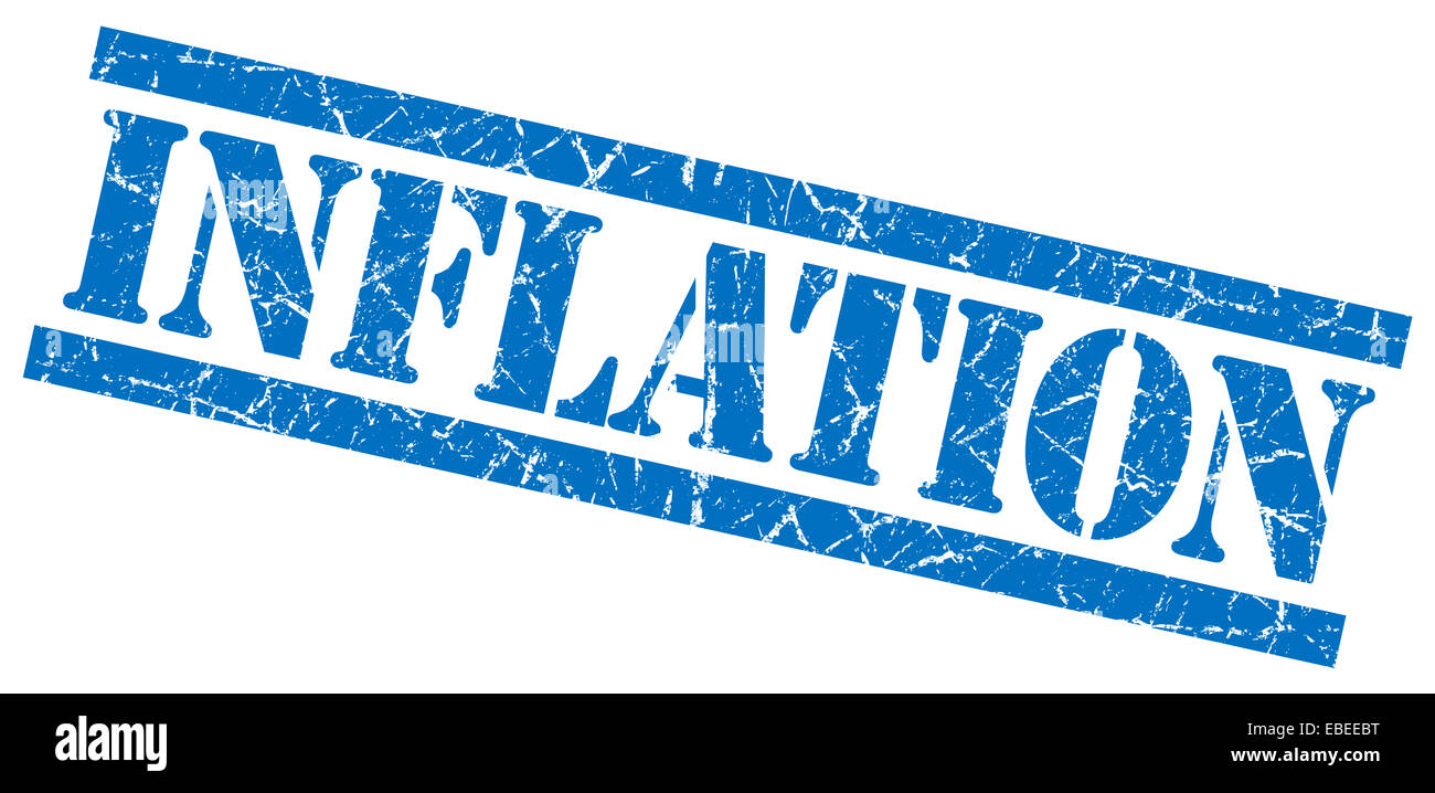 inflation blue grungy stamp on white background Stock Photo - Alamy