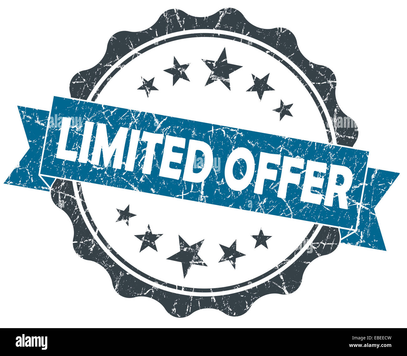 Limited OFFER blue grunge vintage seal isolated on white Stock Photo ...