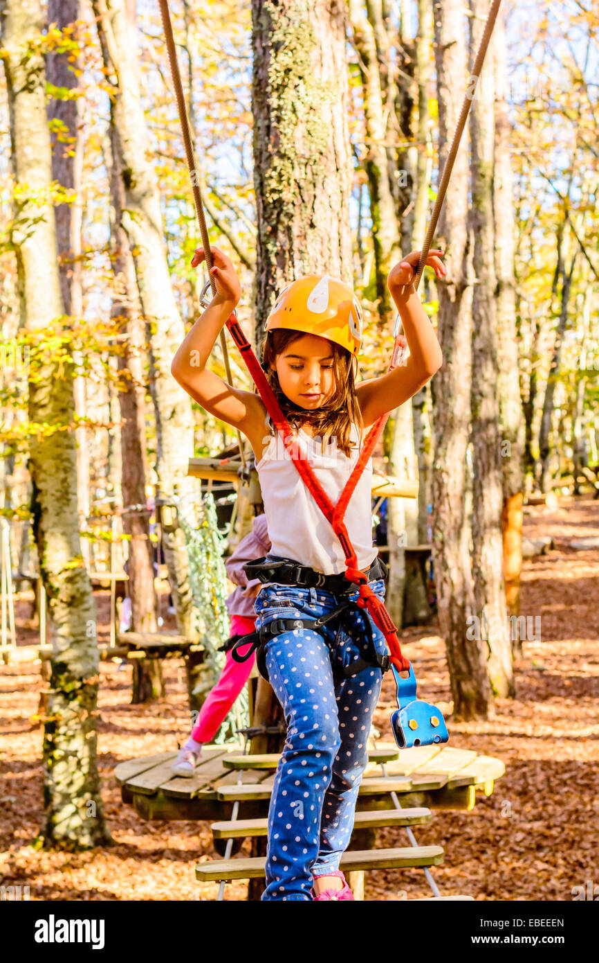 Child high ropes course hi-res stock photography and images - Alamy