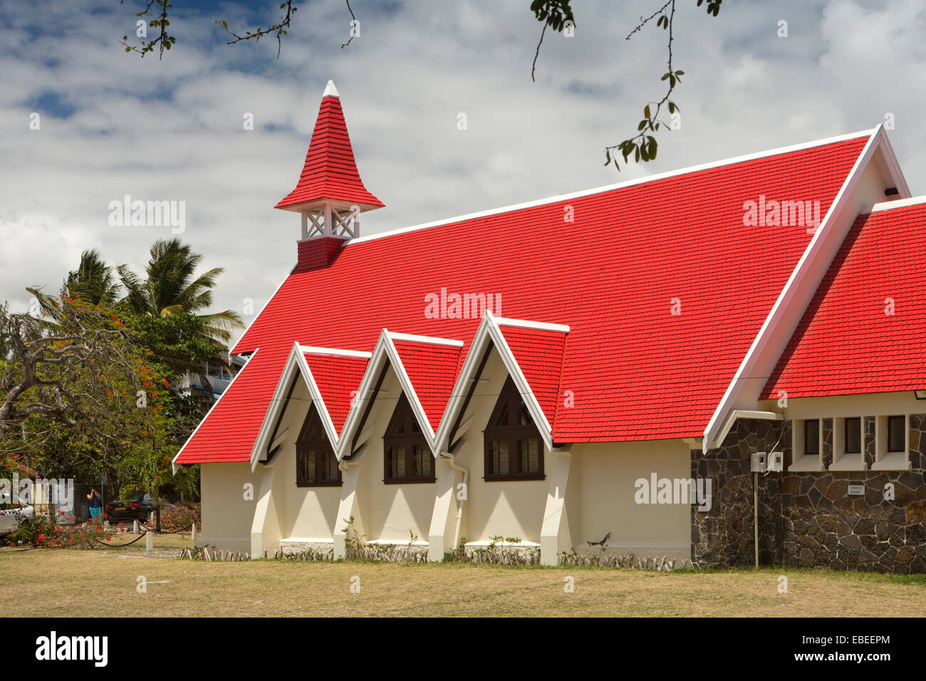Mauritius, Cap Malheureux, Notre Dame aux Iliatrice Chapelle, seafront ...