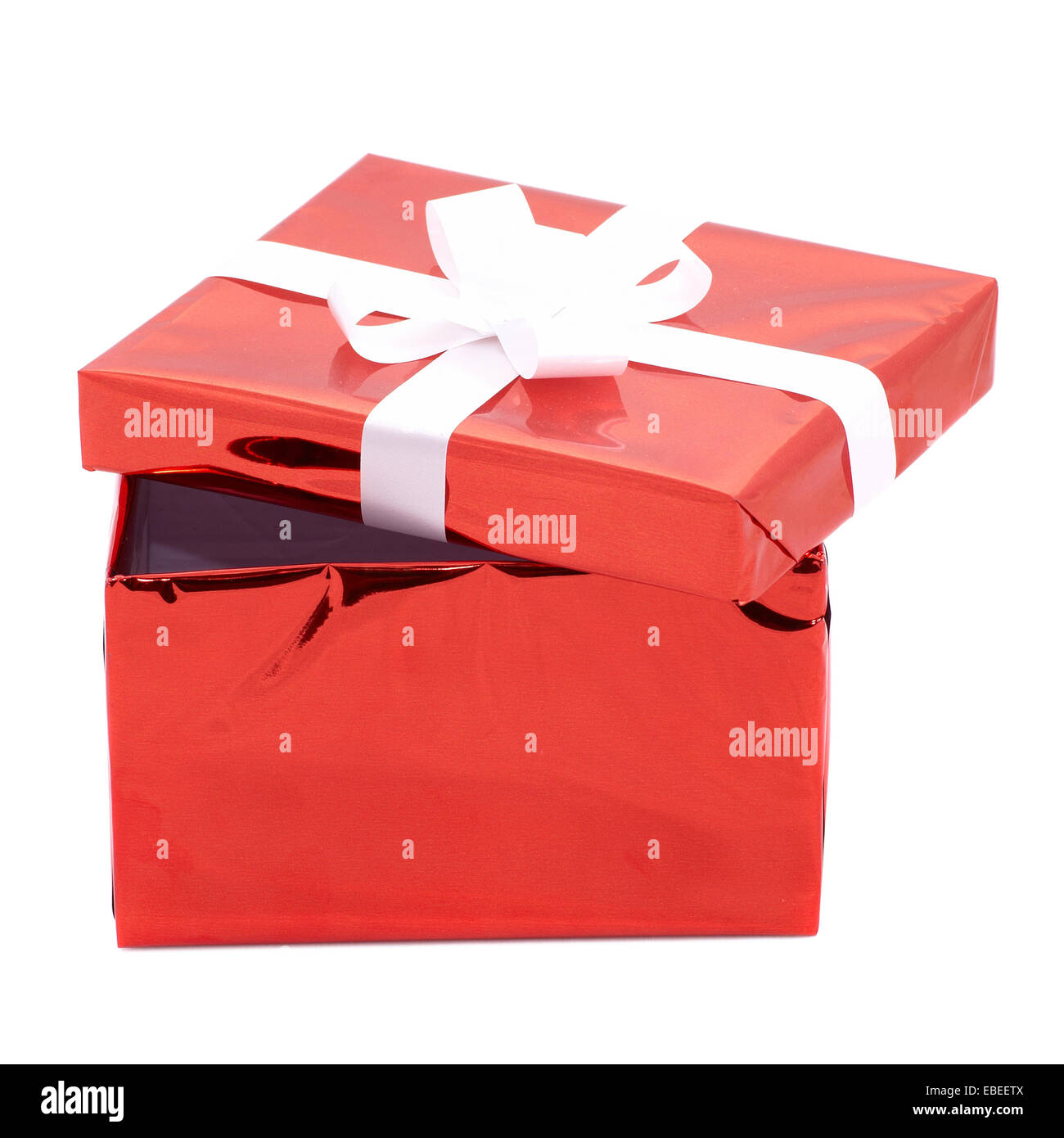 Open gift box isolated on white background Stock Photo - Alamy