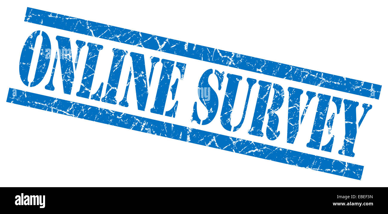 online survey blue grungy stamp on white background Stock Photo - Alamy