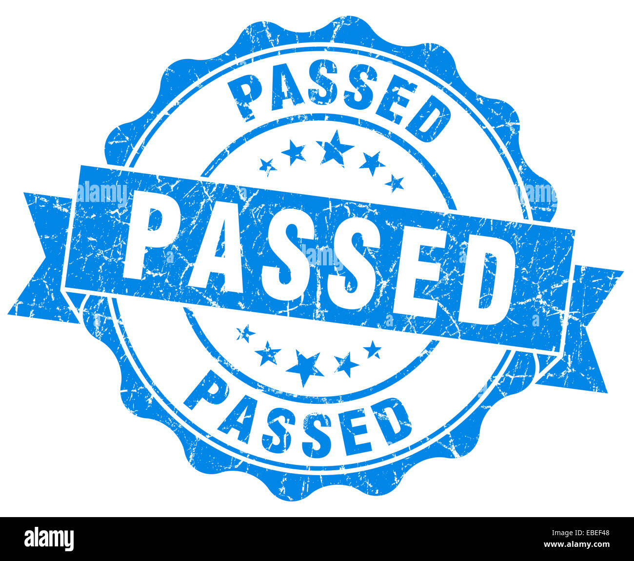 passed blue grunge stamp Stock Photo - Alamy