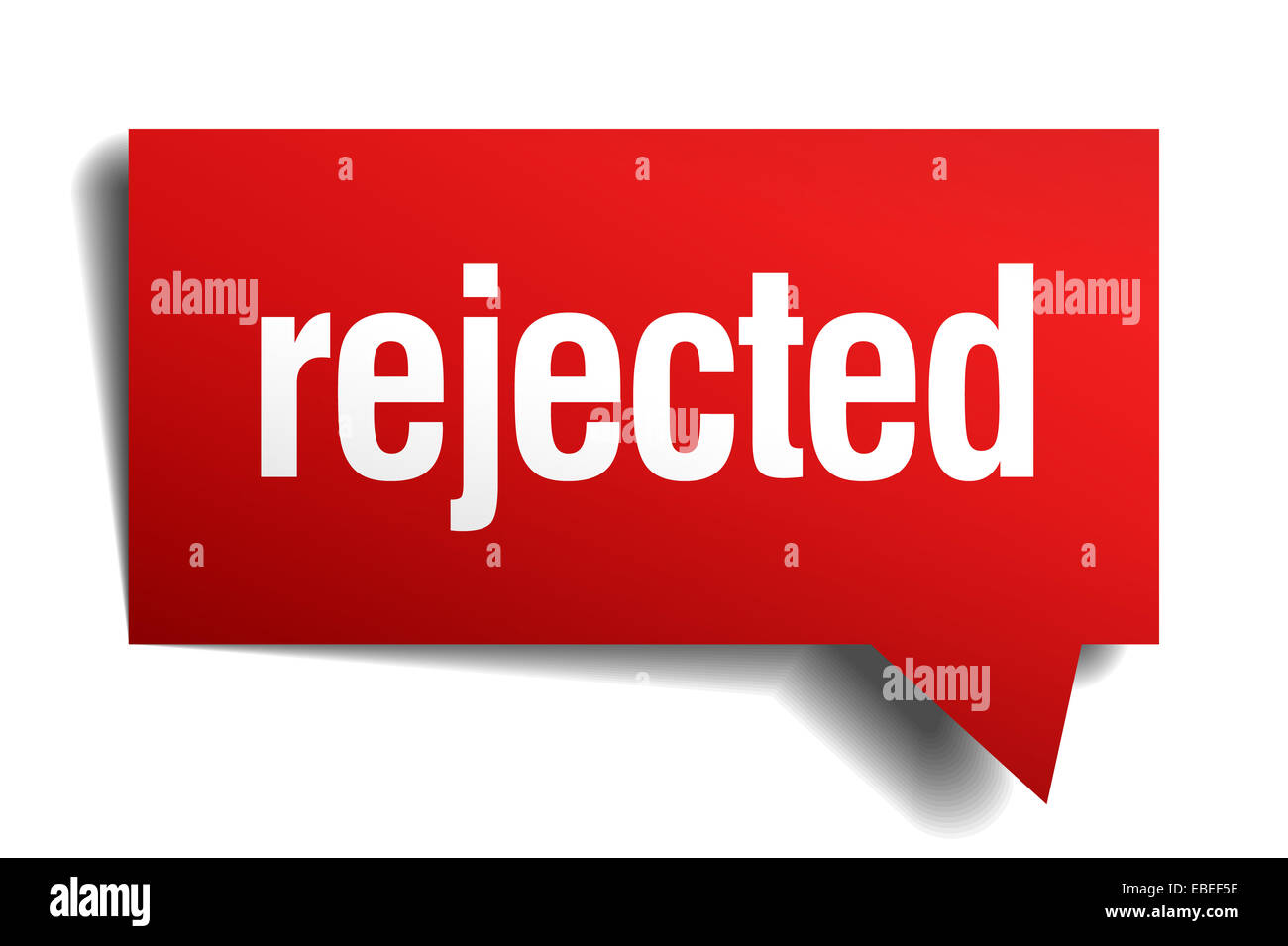 rejected red 3d realistic paper speech bubble Stock Photo - Alamy