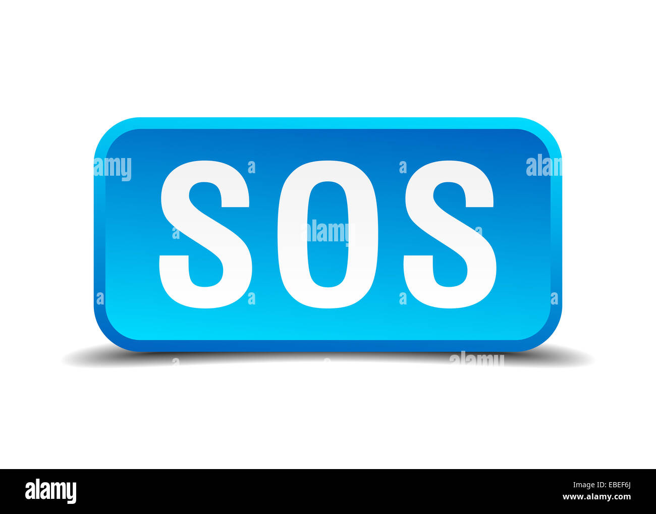 Sos blue 3d realistic square isolated button Stock Photo - Alamy