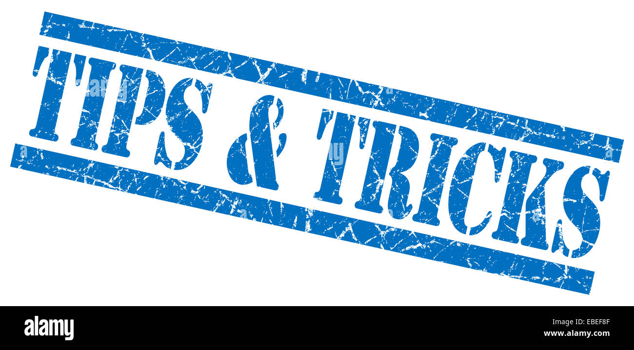 tips and tricks blue square grunge textured isolated stamp Stock Photo ...