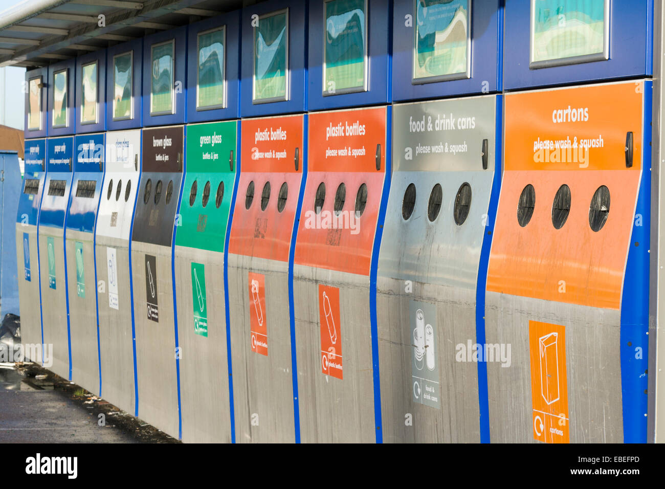 A recycling area, England Stock Photo - Alamy