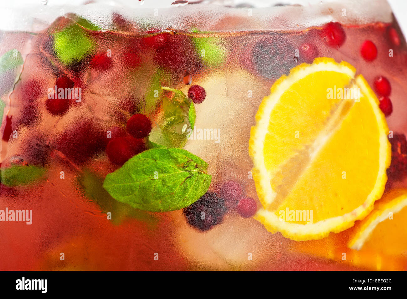Big cocktail with different fresh berries and fruits Stock Photo - Alamy