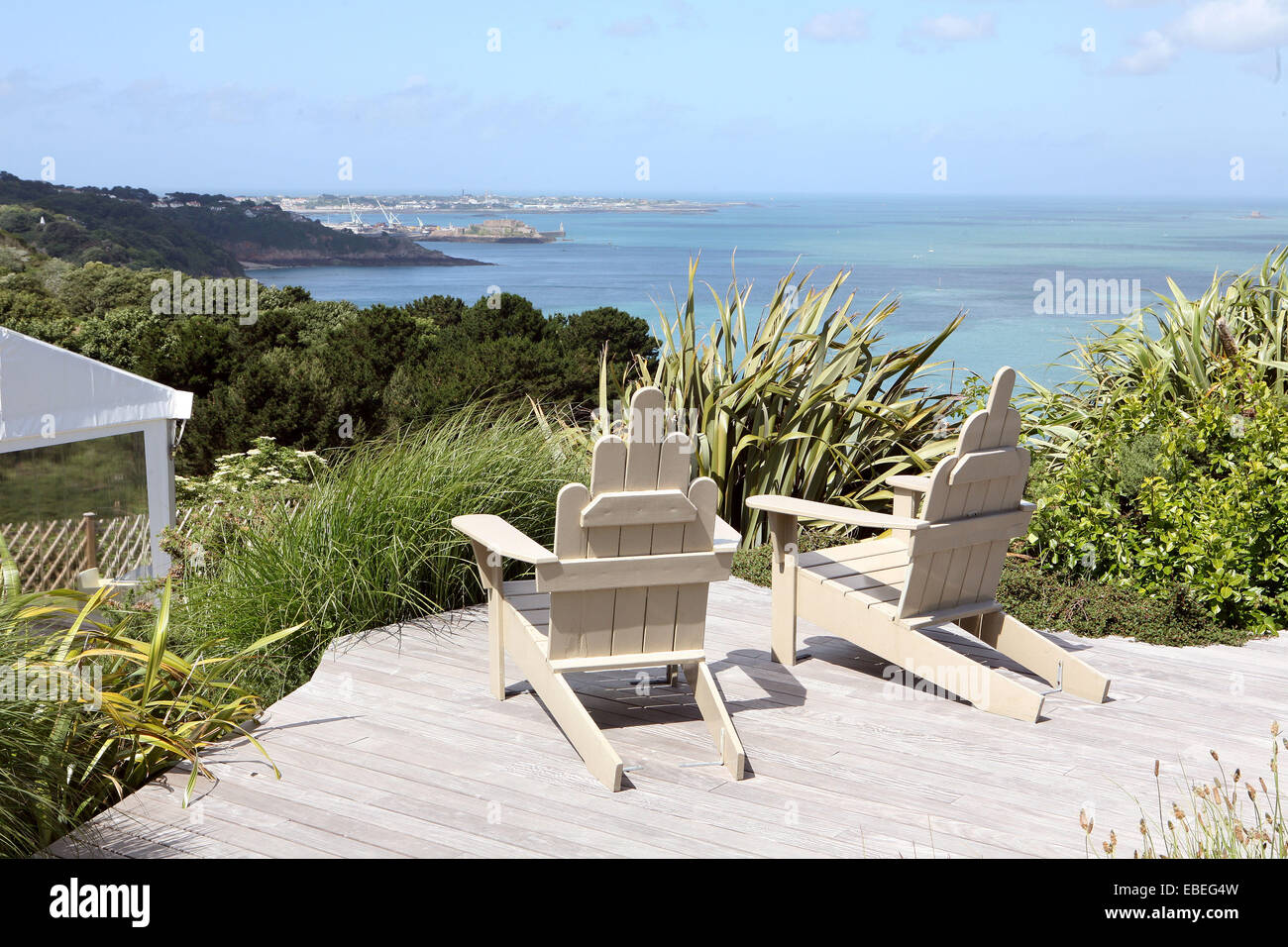 A general view taken from Jerbourg Point on the island of Guernsey in ...