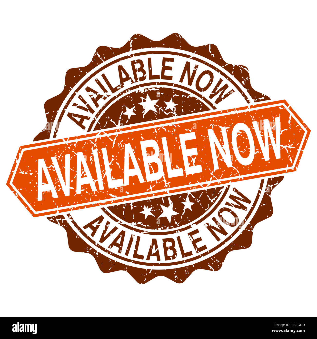 Available now grungy stamp isolated on white background Stock Photo - Alamy