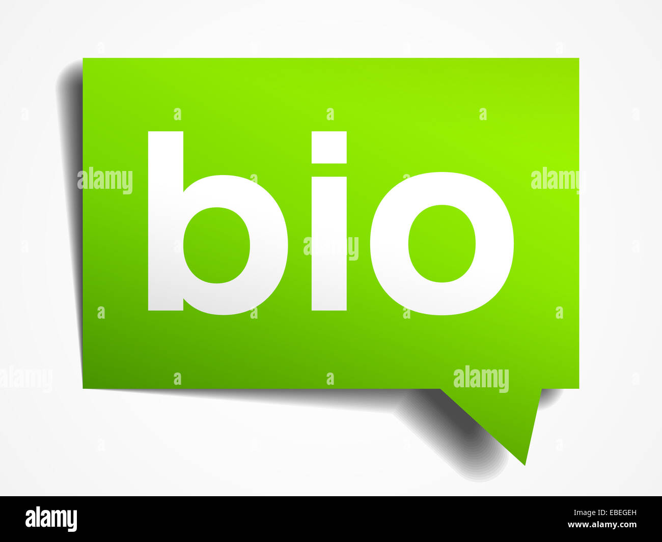 bio green 3d realistic paper speech bubble isolated on white Stock ...