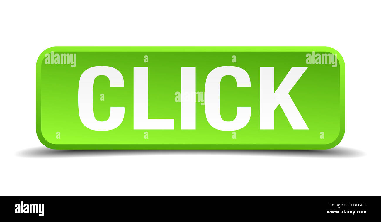 click green 3d realistic square isolated button Stock Photo - Alamy